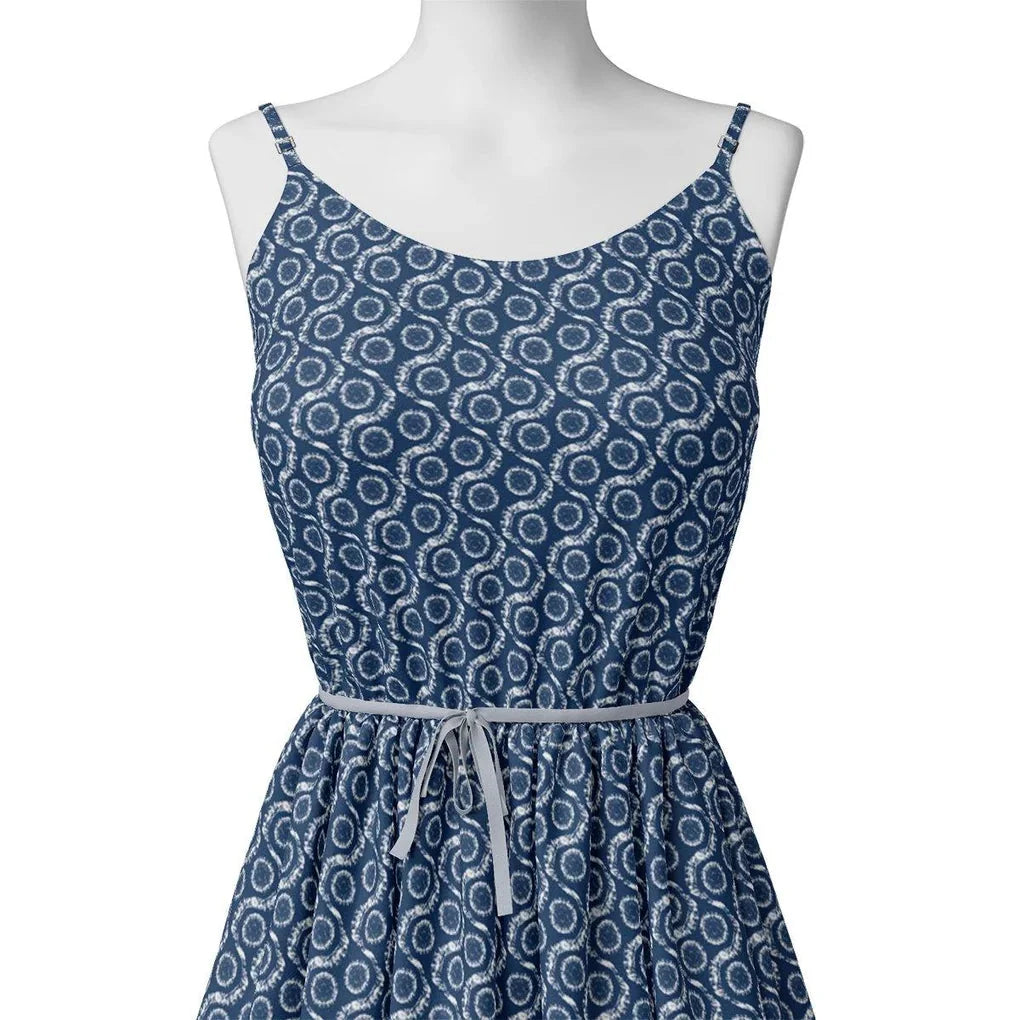 Buy Seamless Vermicular Pattern With Blue Colour Digital Printed Fabric ...