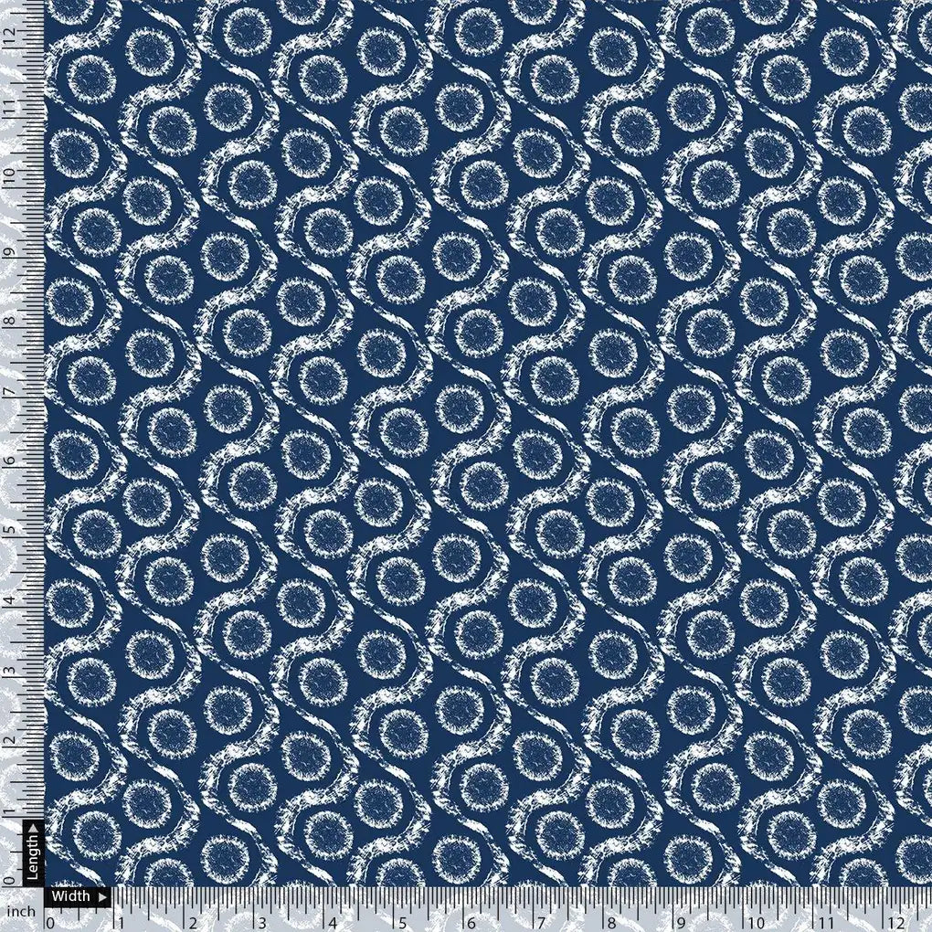 Buy Seamless Vermicular Pattern With Blue Colour Digital Printed Fabric ...