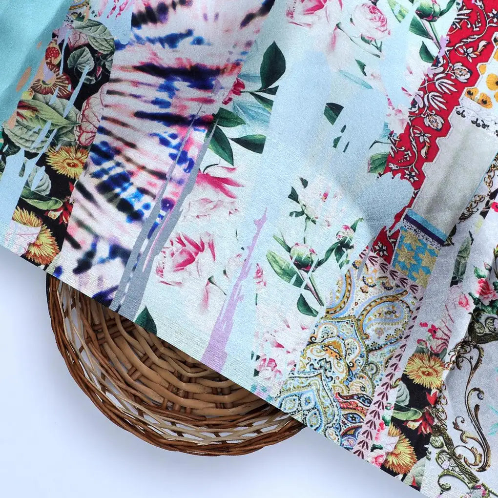 Buy Watercolour Paint Art With Pattern Japan Satin Dress Printed Fabric – FAB VOGUE Studio®