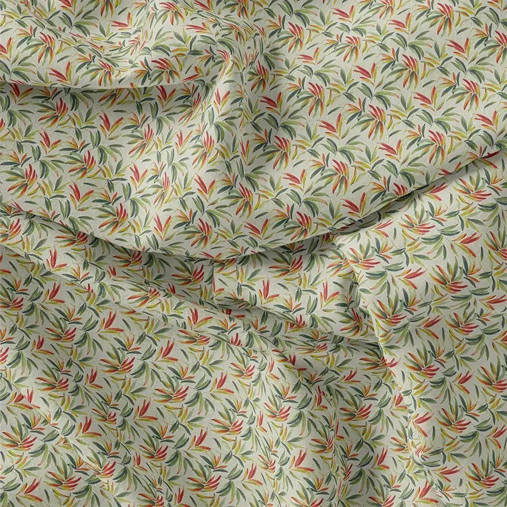 Digital Printed Muslin Fabric - Green and Red Floral - Unstitched ...
