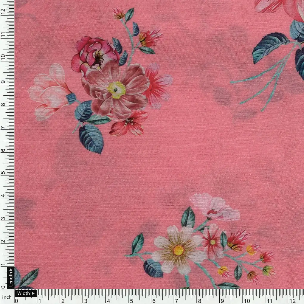 Buy Calico Colorful Flower Poly Muslin Digital Printed Fabric – FAB ...