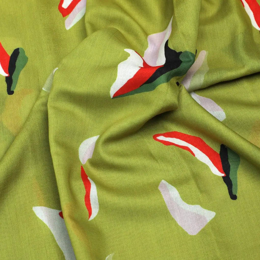 Buy Creative Paper Art Colourful Poly Muslin Unstitched Printed Fabric ...