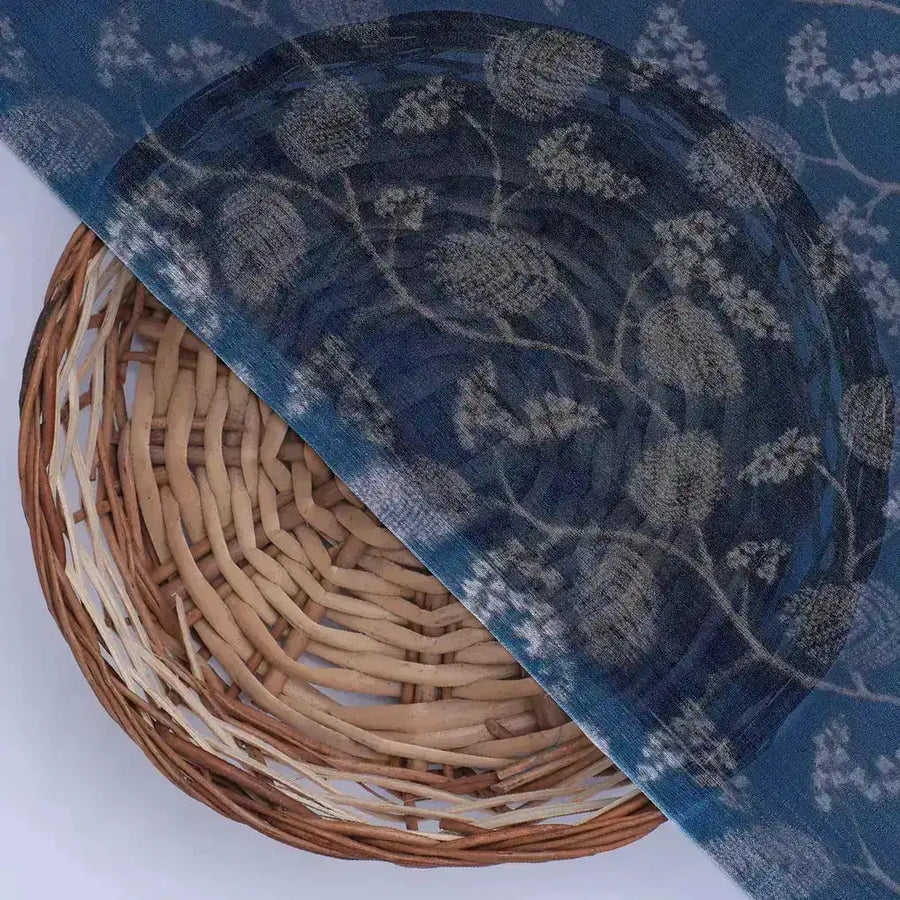 Bemberg Pure Chiffon Fabric Unstitched - Blue Floral – FAB VOGUE Studio®