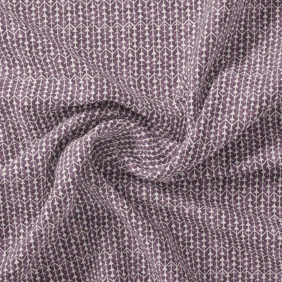 Pure Cotton Fabric - Arrow Pattern - Purple - Unstitched Fabric – FAB ...
