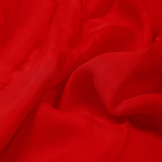 Buy Red Colour Organza Saree Plain Dyed Fabric – FAB VOGUE Studio
