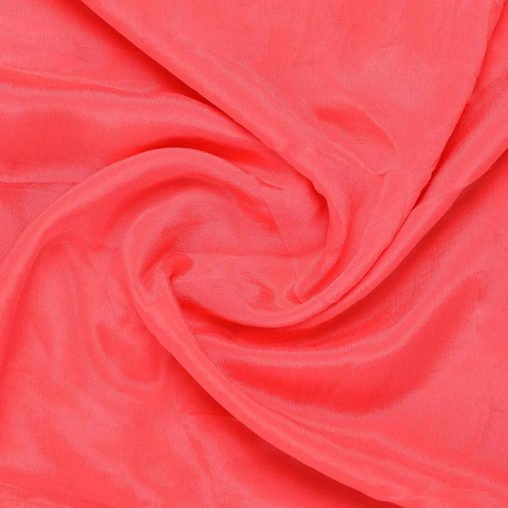 Buy Light Gajari Colour Pure Chinon Digital Plain Dyed Fabric – FAB ...