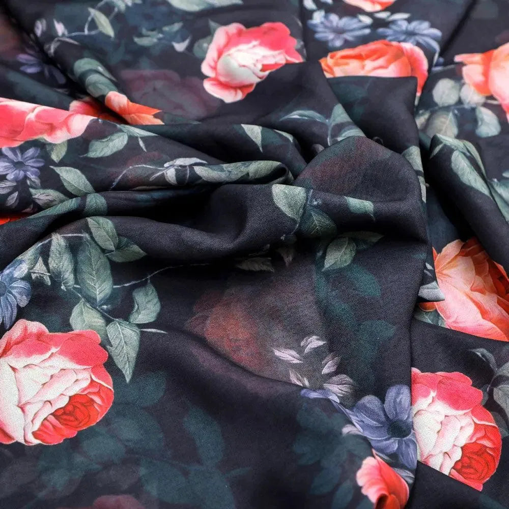 Weightless Digital Printed Polyester Fabric - Floral Print - Unstitched ...