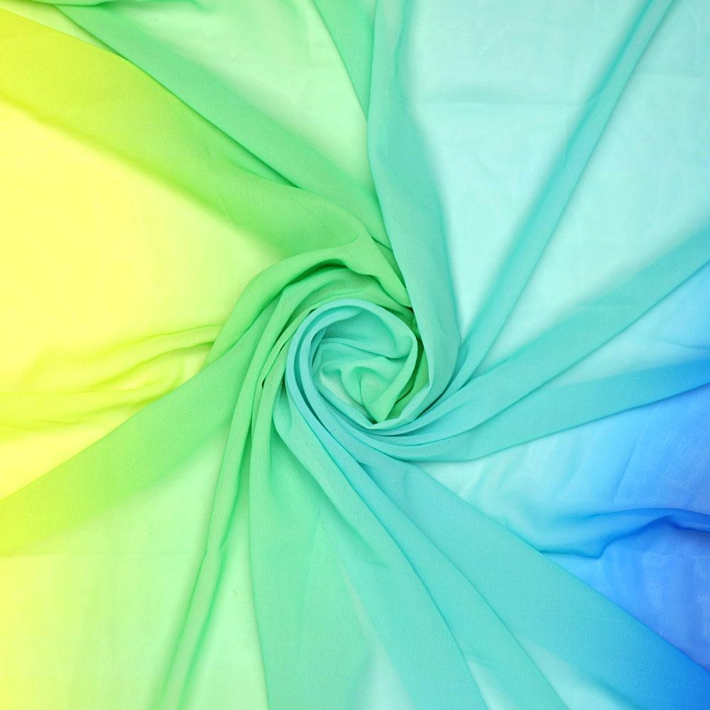 Weightless Polyester Fabric Ombre Gradient Digital Printed Unstitched ...